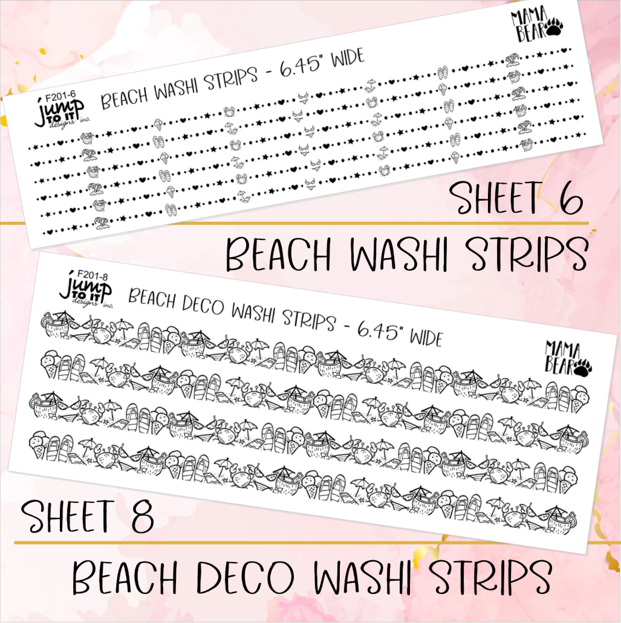 Foil Theme Collection • BEACH • Washi, Swags, Tabs, Deco (F-201) - Etsy