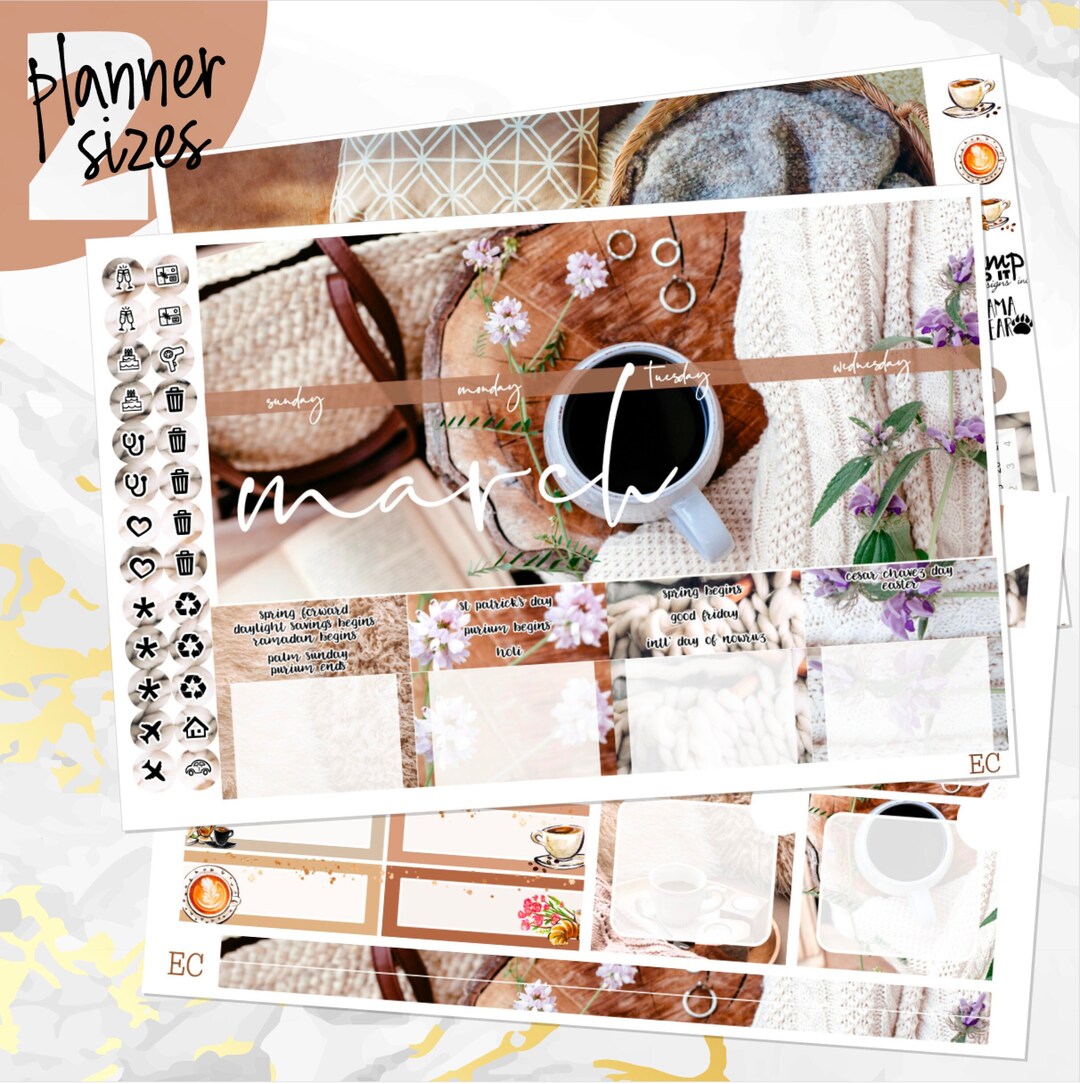 March Relax and Unwind Monthly Erin Condren Vertical Horizontal 7x9 ...