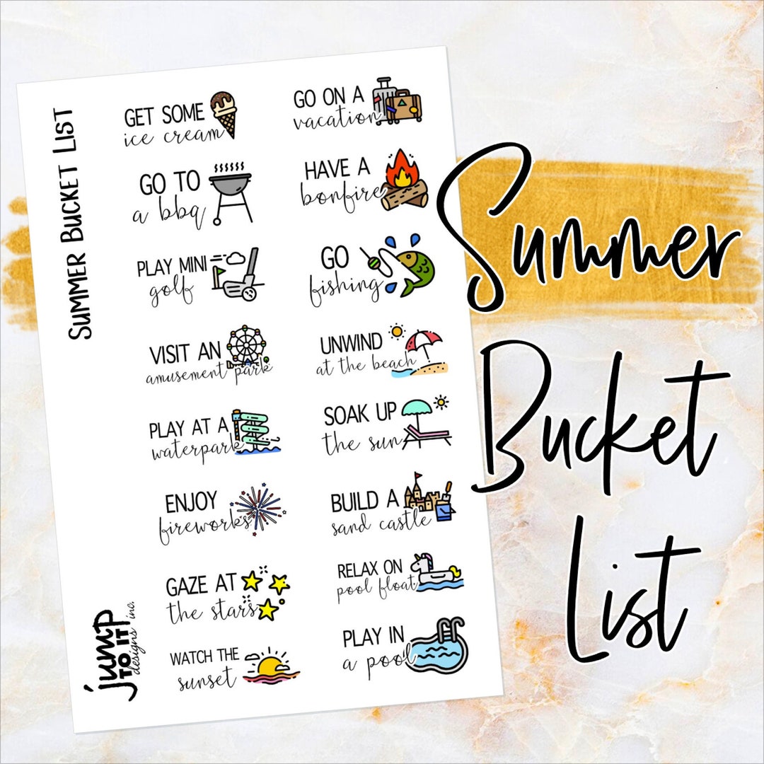 Summer Bucket List - Planner Stickers (S-106-5) - Etsy