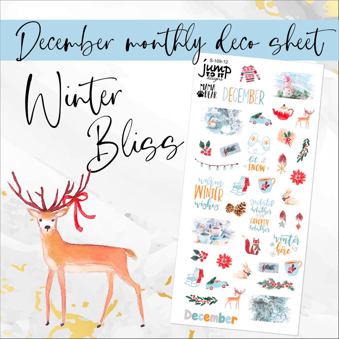Winter Bliss Deco Sheet - Planner Stickers (S-109-12) - Etsy