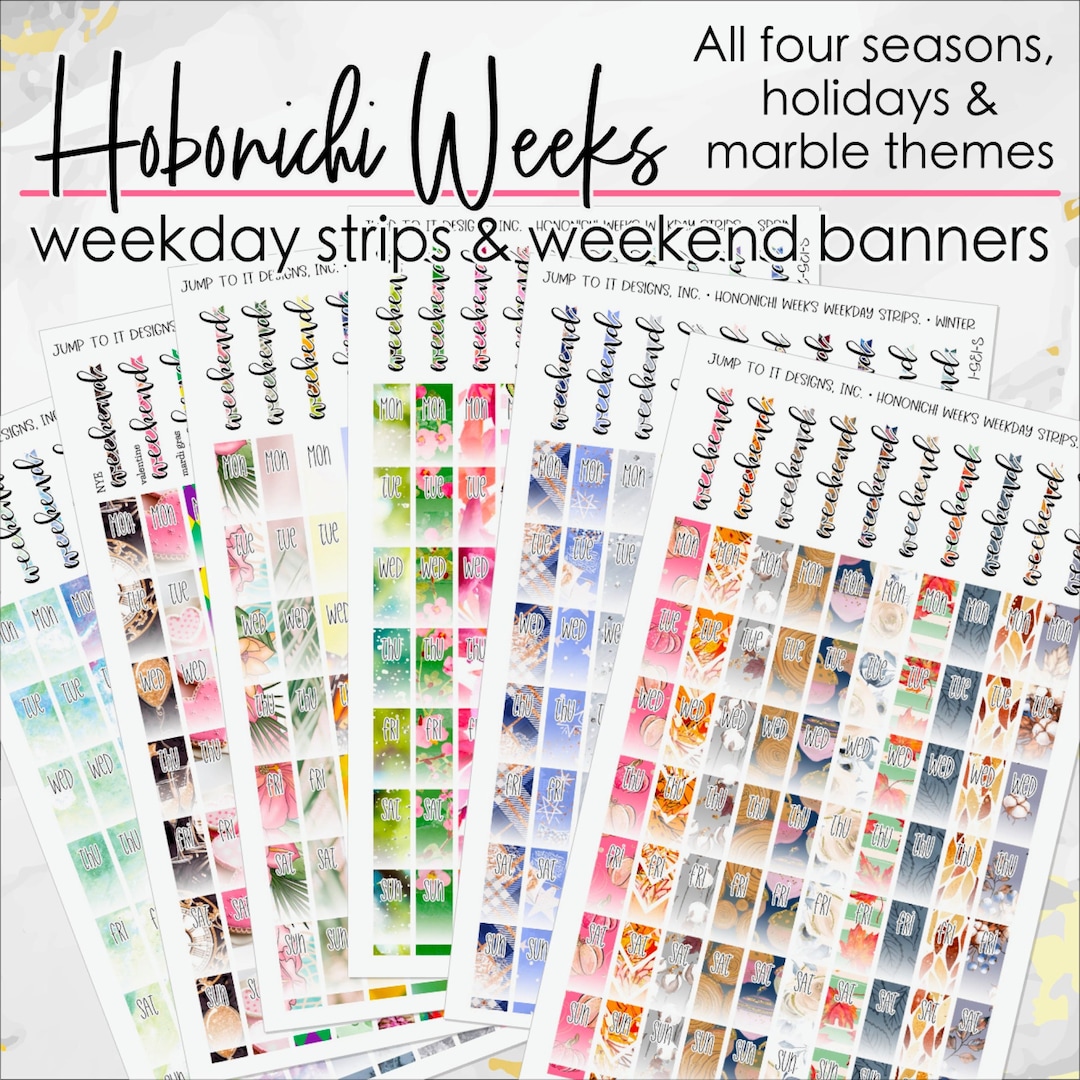 Hobonichi Weeks Weekday Strips & Weekend Banner (S-135+) - Etsy