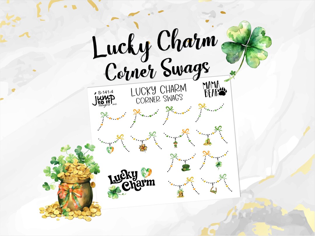 March Lucky Charms Corner Swags Planner Stickers (S-141-4) - Etsy