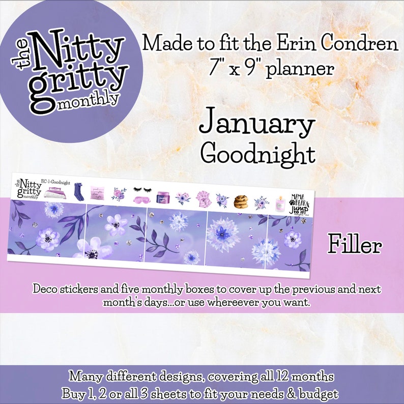 January Goodnight the Nitty Gritty Monthly Erin Condren - Etsy