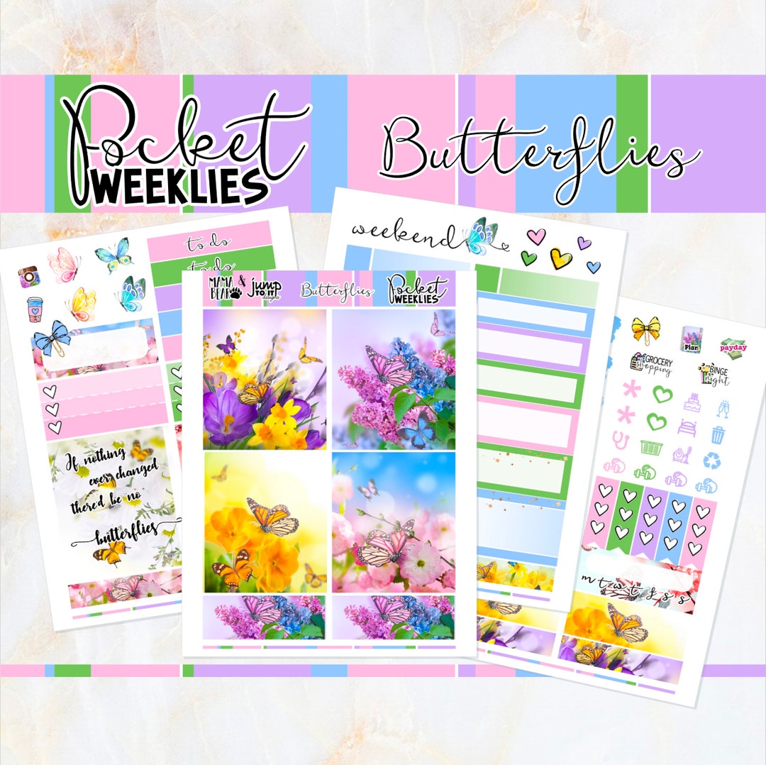 Butterflies - POCKET Mini Weekly Kit Planner Stickers - Etsy