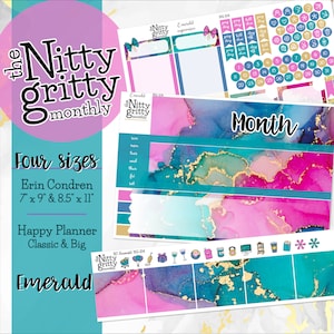 EMERALD - the Nitty Gritty Monthly-any Month-erin Condren 7x9 8.5x11 ...
