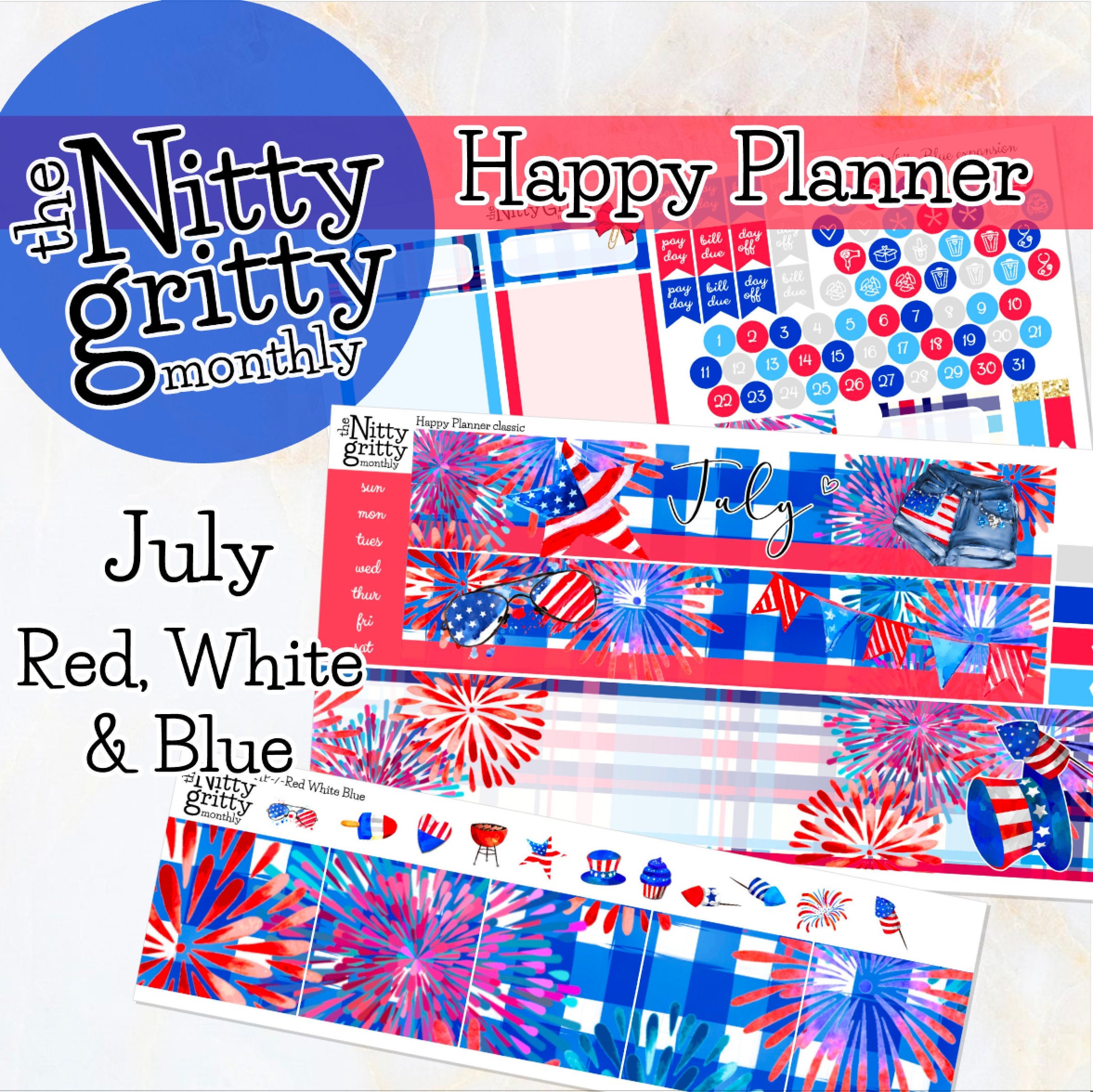 July Red White & Blue the Nitty Gritty Monthly Happy - Etsy