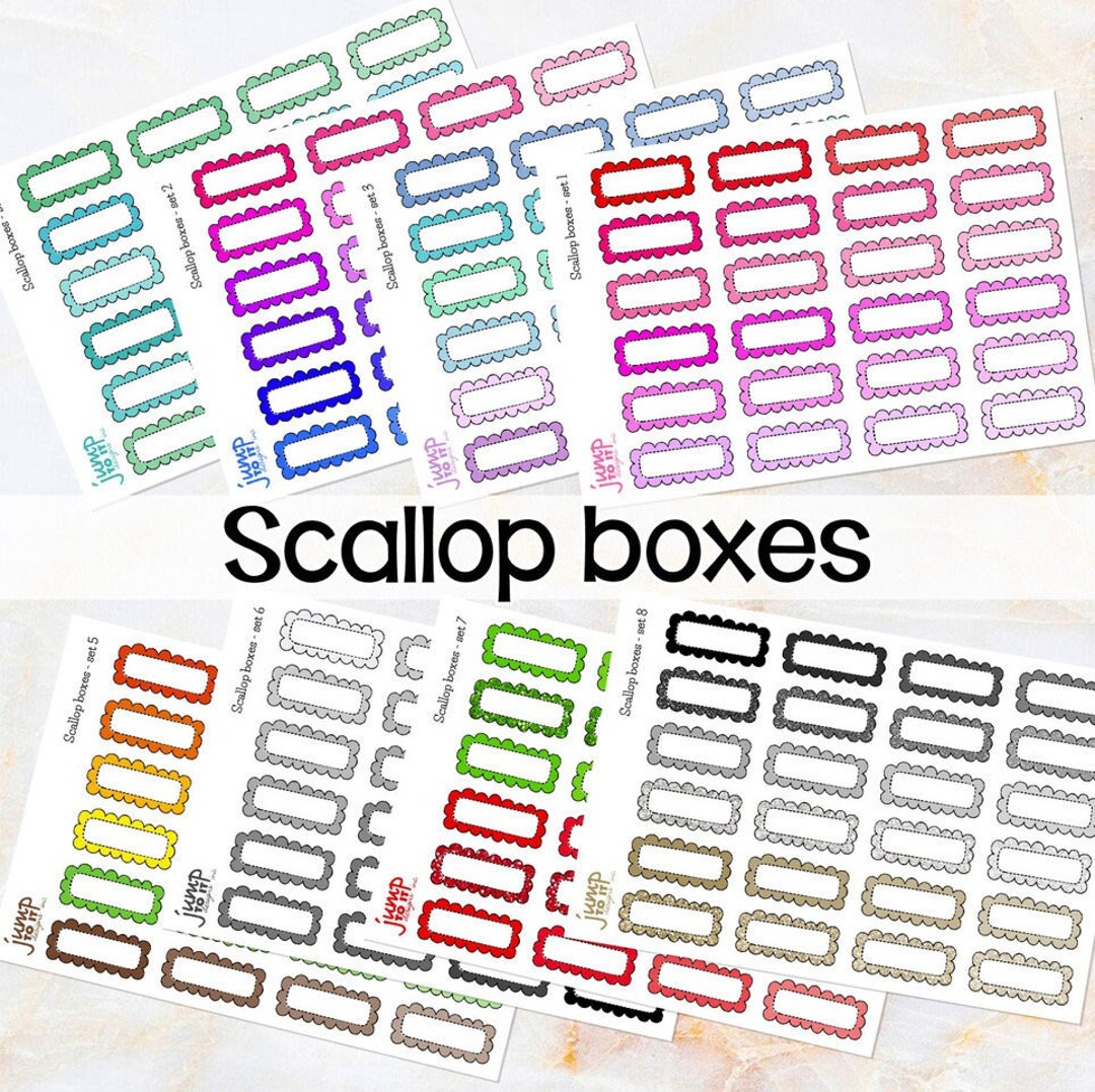 BOGO Scallop Boxes Stickers S-124 - Etsy