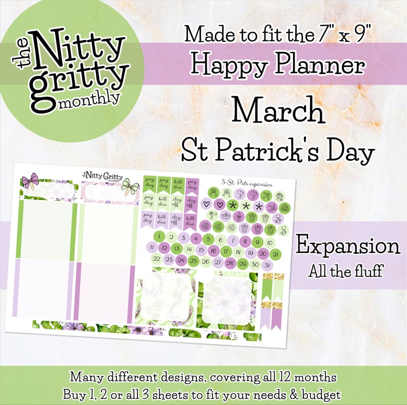 March St Patrick's Day - the Nitty Gritty Monthly - Happy Planner ...