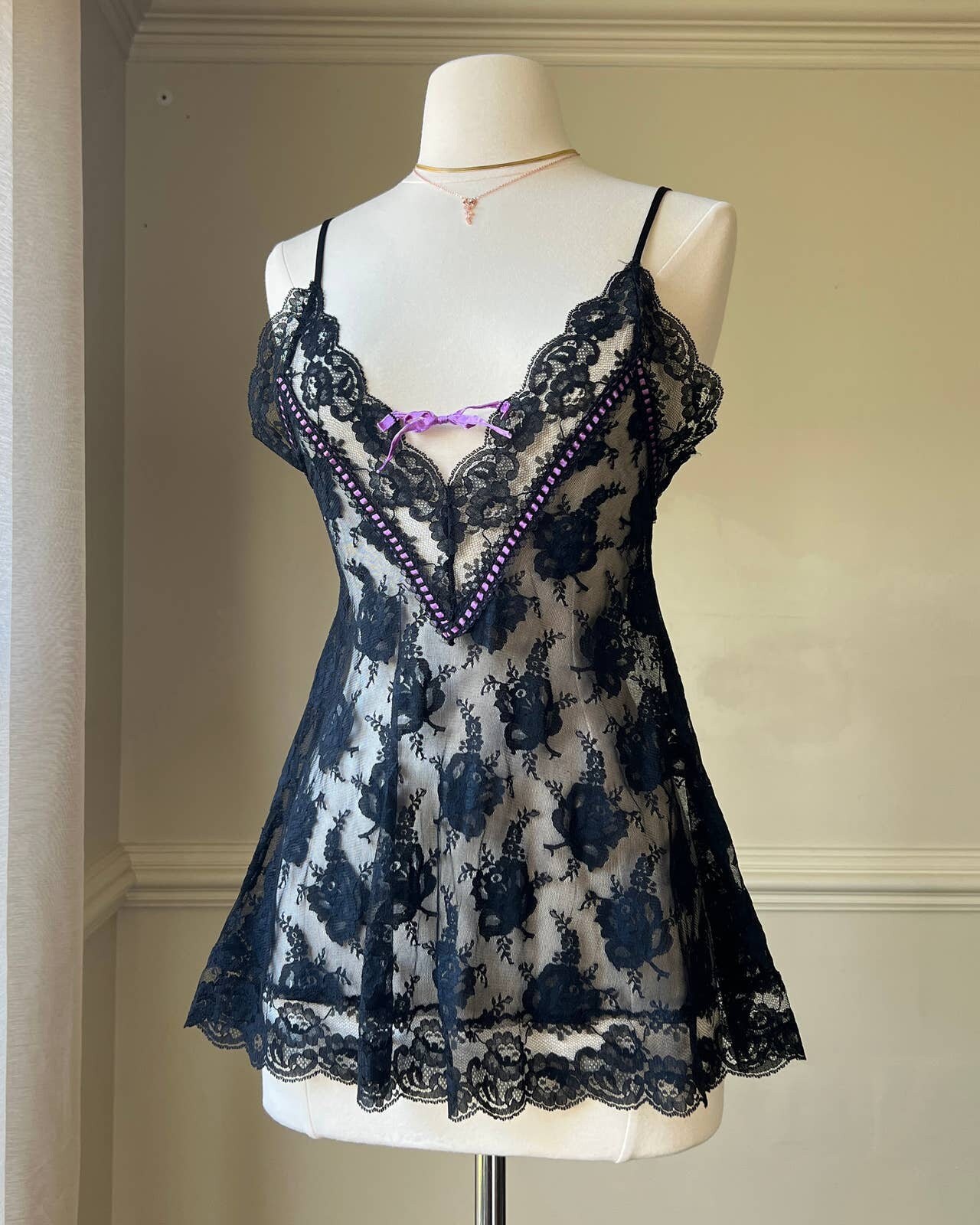 Fairycore Completely Sheer Cami Top Featuring Rosette Embroidery and ...