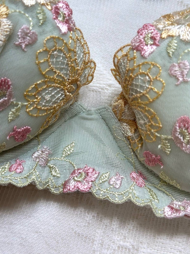 Enchanted Mint Green Bustier Bra - Etsy