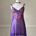 Sultry Complete Sheer Violet Slip Dress Featuring Floral Lace Bodice ...