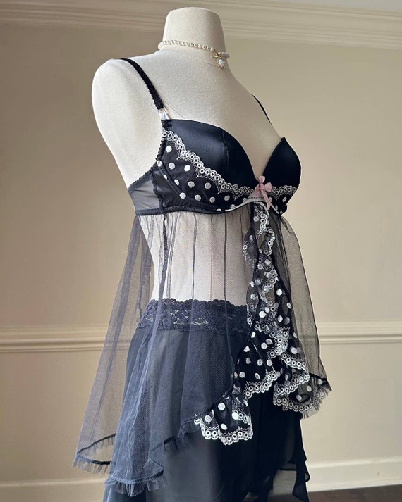 Victorias Secret Sheer Open Top Featuring Satin Bust Gem