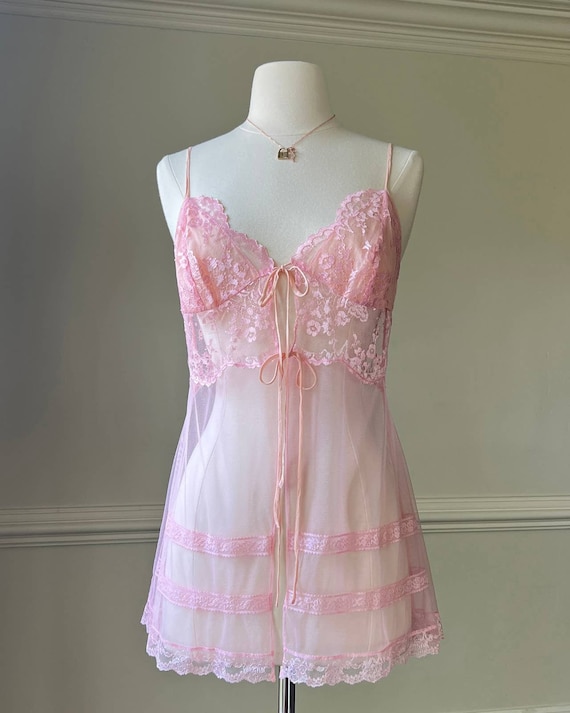 Sheer Victoria's Secret cherry blossoms open top slip… - Gem