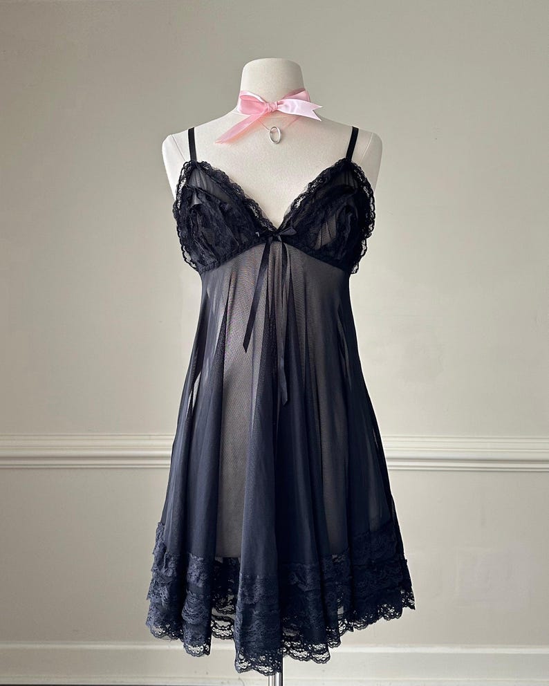 Complete Sheer Slip Dress Featuring Ruffled Lace Detailed Bustier - Etsy