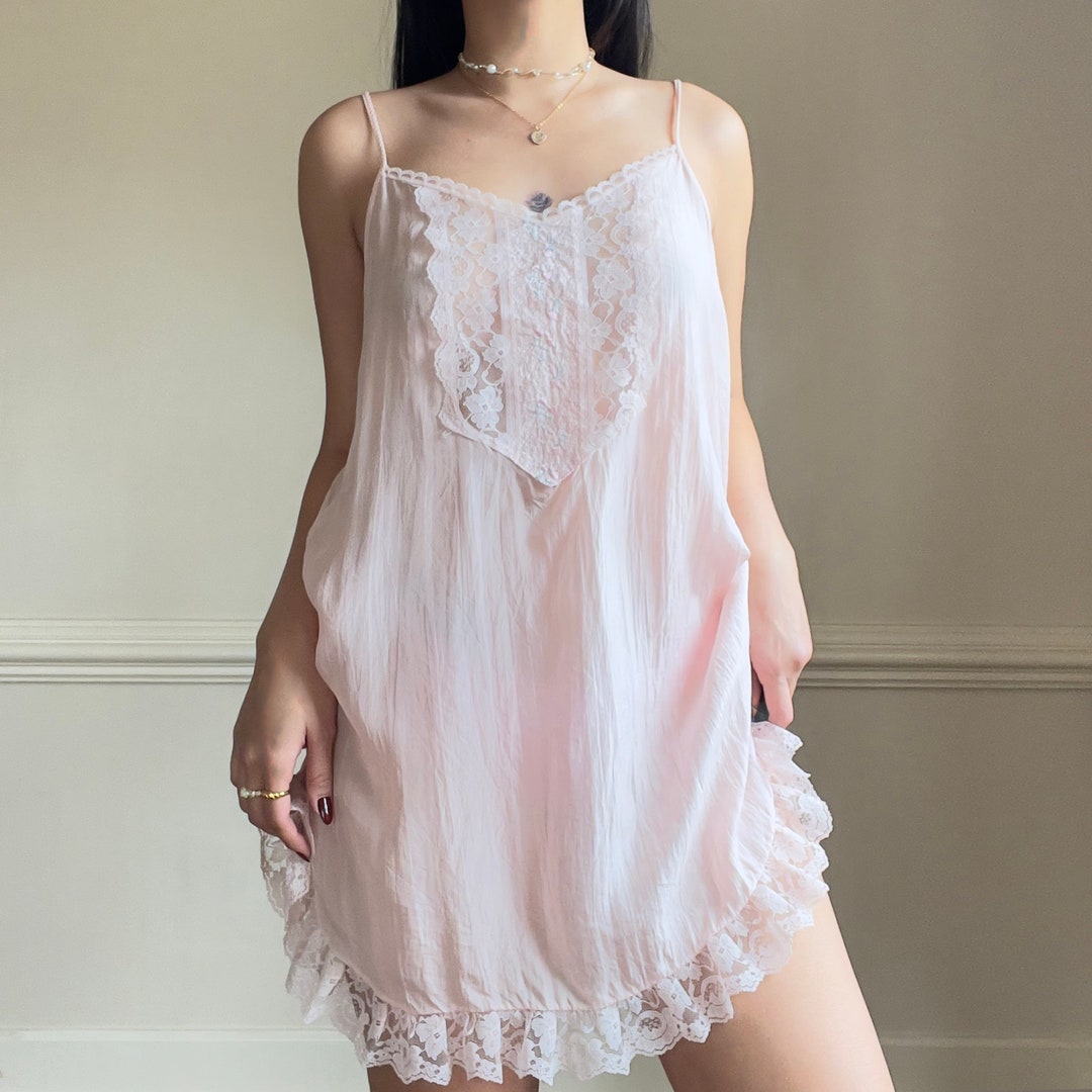 Victorian Era Inspired Rayon Babydoll Dress in Blush Pink - Etsy