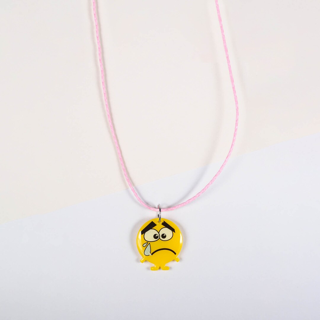 Smiley Face Necklace Emoji Necklace Emoticon Pendant - Etsy