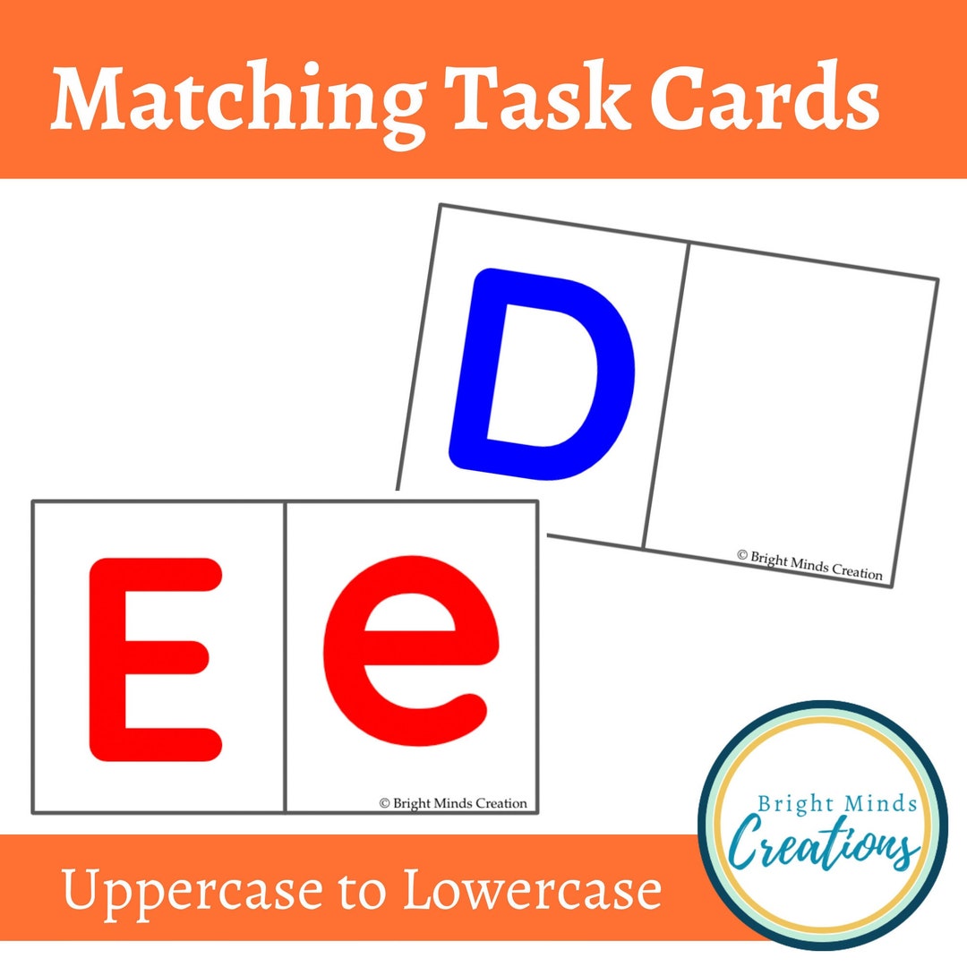 Task Cards: Matching Uppercase to Uppercase - Etsy