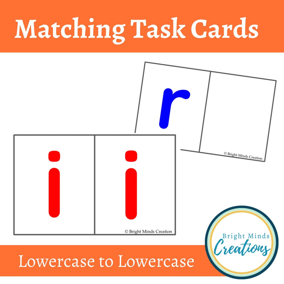 Matching Lowercase to Lowercase, Alphabet, Task Card, Activities - Etsy