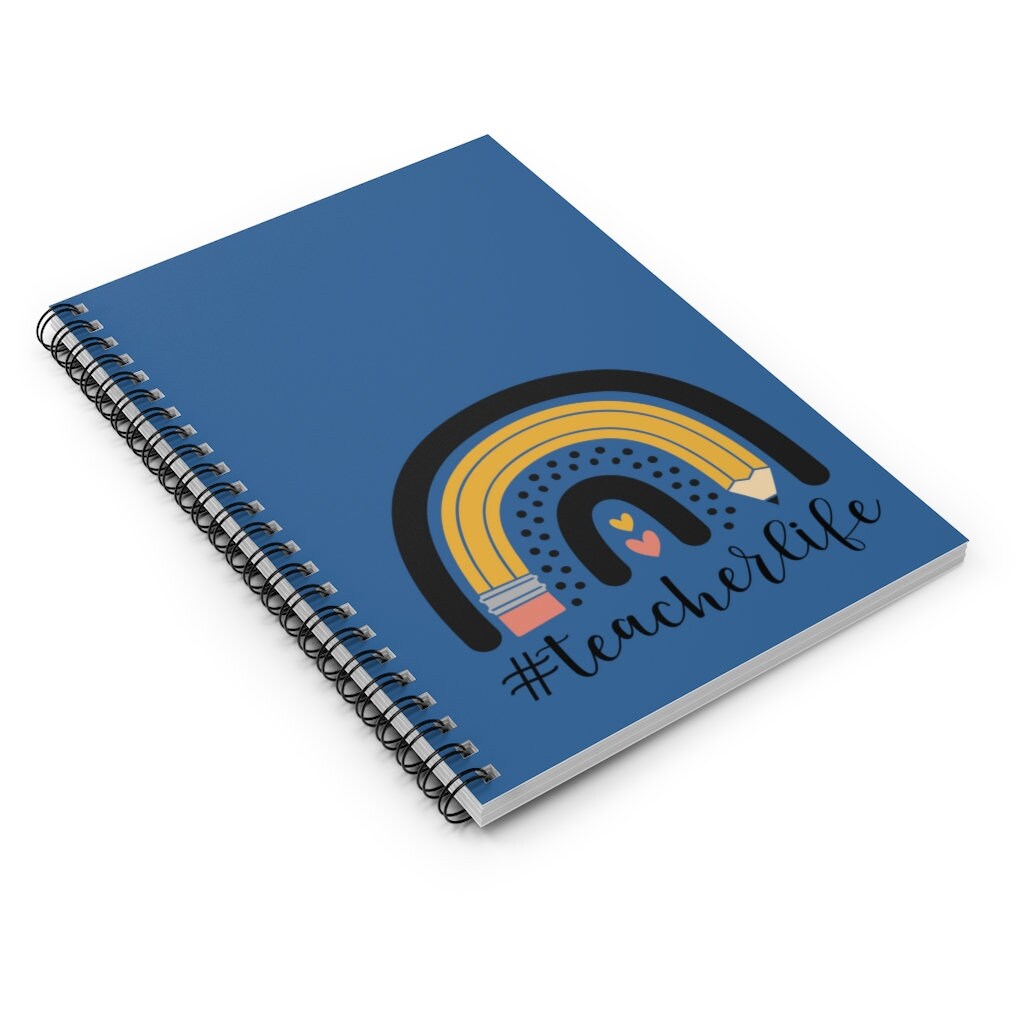Teacher Life Pencil Rainbow Spiral Notebook - Ruled Line - Etsy