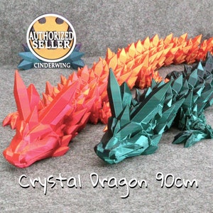 XL Crystal Dragon 90 Cm - Movable, Articulated Dragon 3D Print - by ...