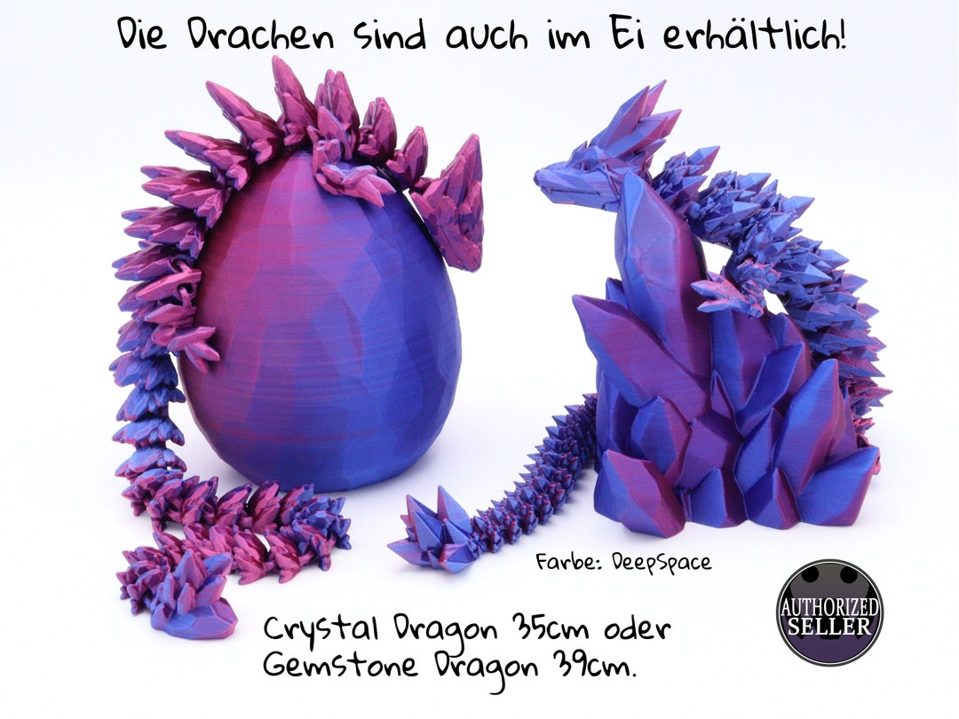 Crystal or Gemstone Dragon in an Egg or Individually - Movable ...