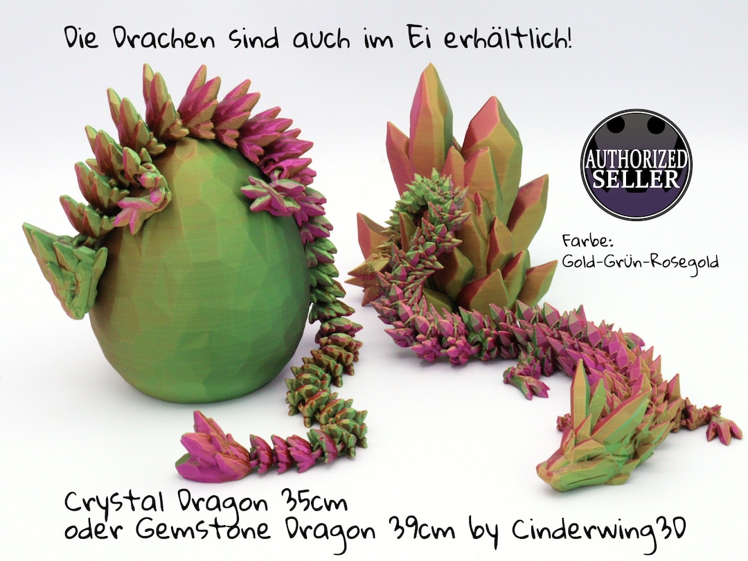 Crystal Dragon im Ei oder Einzeln - beweglicher gelenkiger ...
