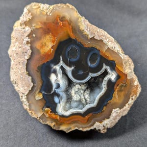 OUTRAGEOUS!!! Smiley Face Agate From Turkey - Eyes, Nose, and Druzy ...