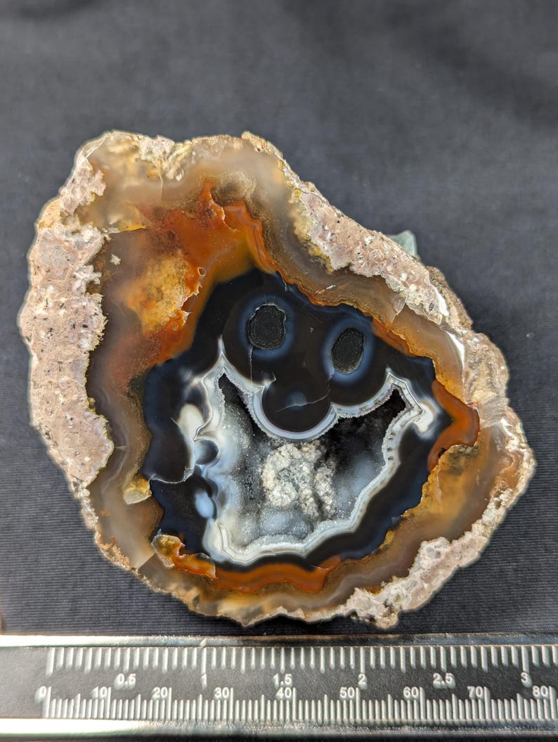 OUTRAGEOUS!!! Smiley Face Agate From Turkey - Eyes, Nose, and Druzy ...