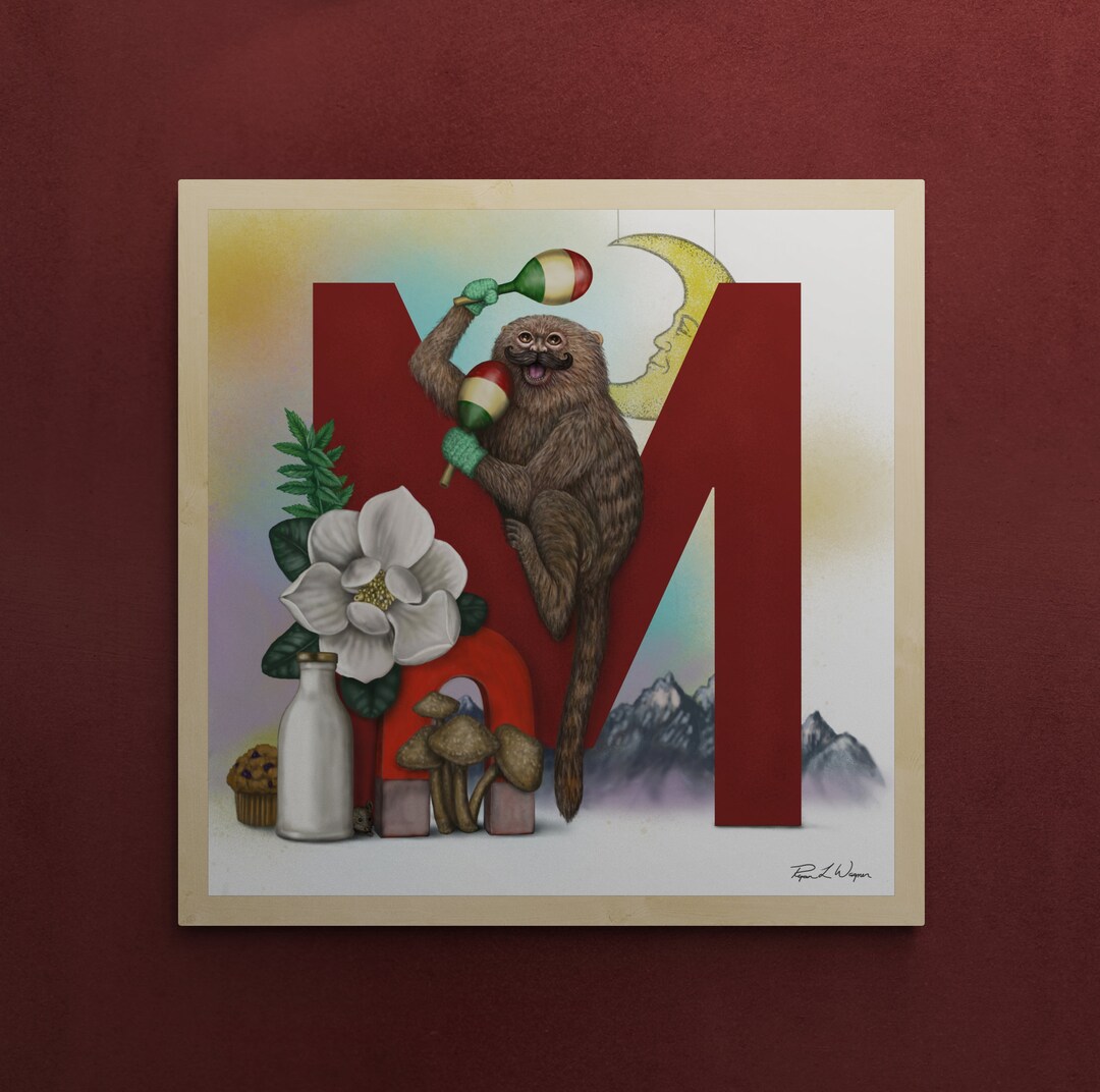 Animal Alphabet Series Maurice the Marmoset Art Print - Etsy