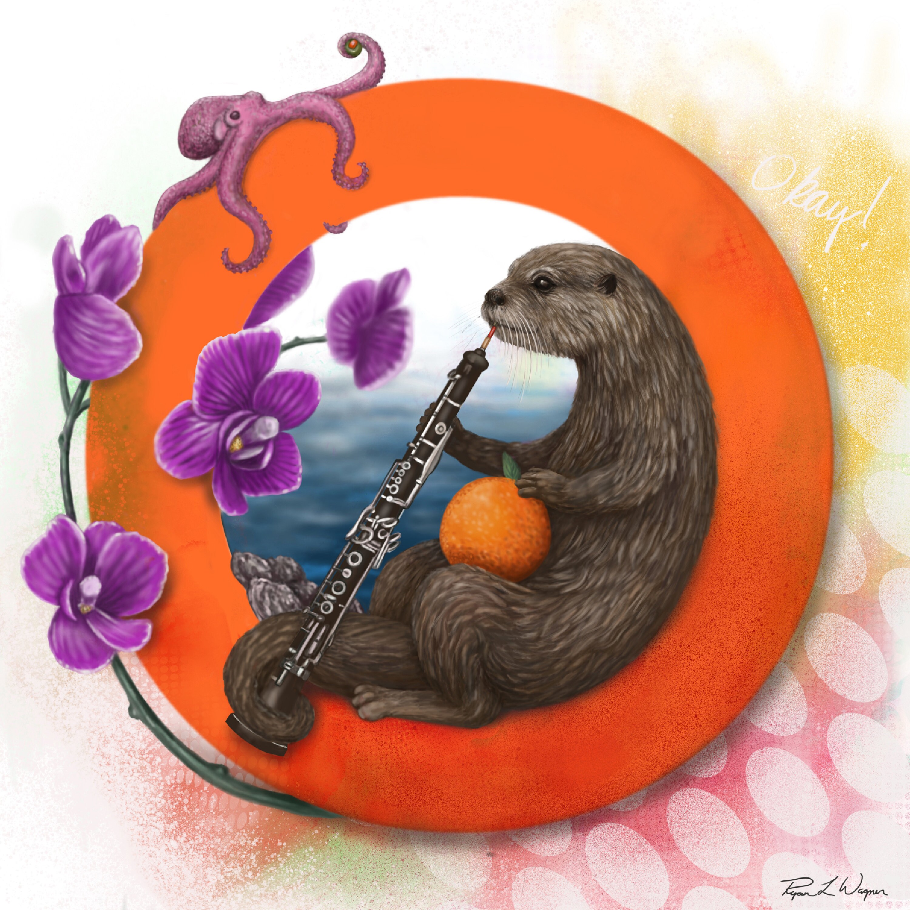 Animal Alphabet Series Ophelia the Otter Art Print - Etsy