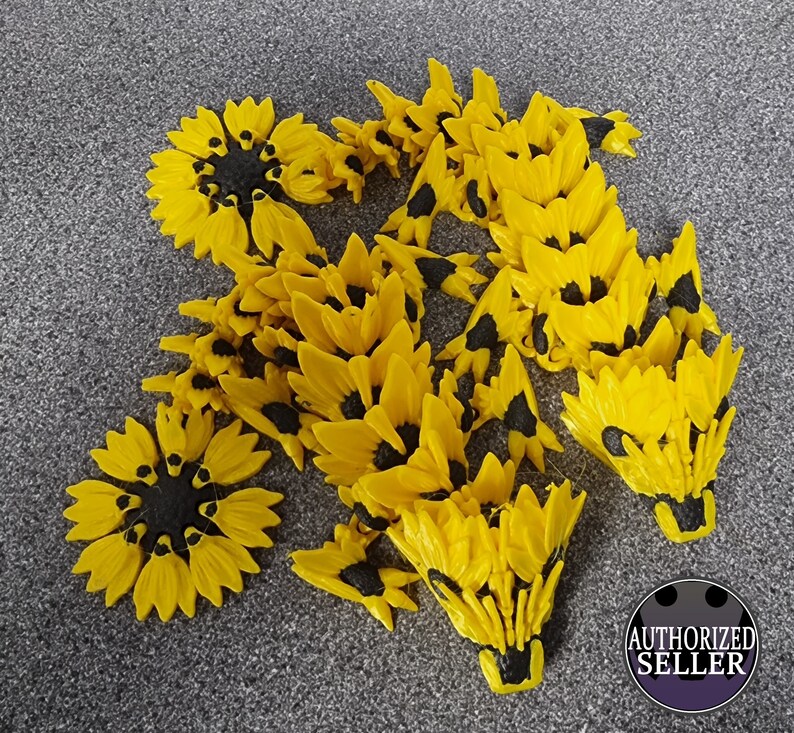 3D Printed Articulated Cinderwing Baby Sunflower Dragon Flexible Fidget ...