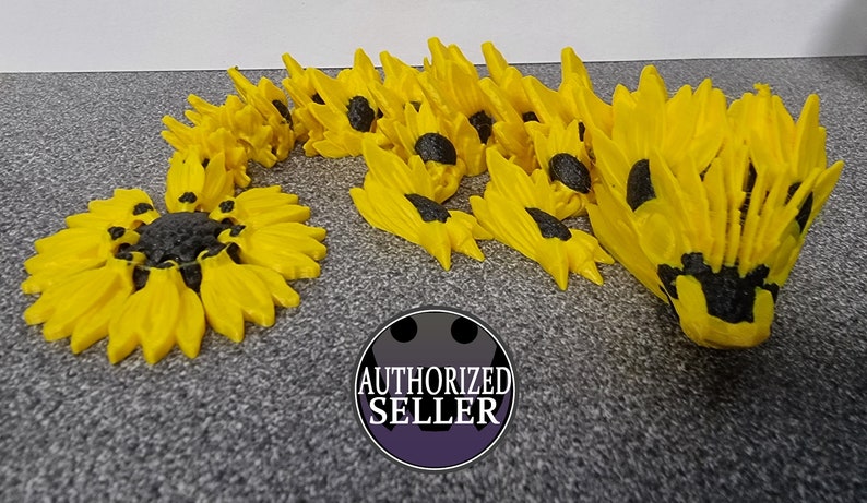 3D Printed Articulated Cinderwing Baby Sunflower Dragon Flexible Fidget ...