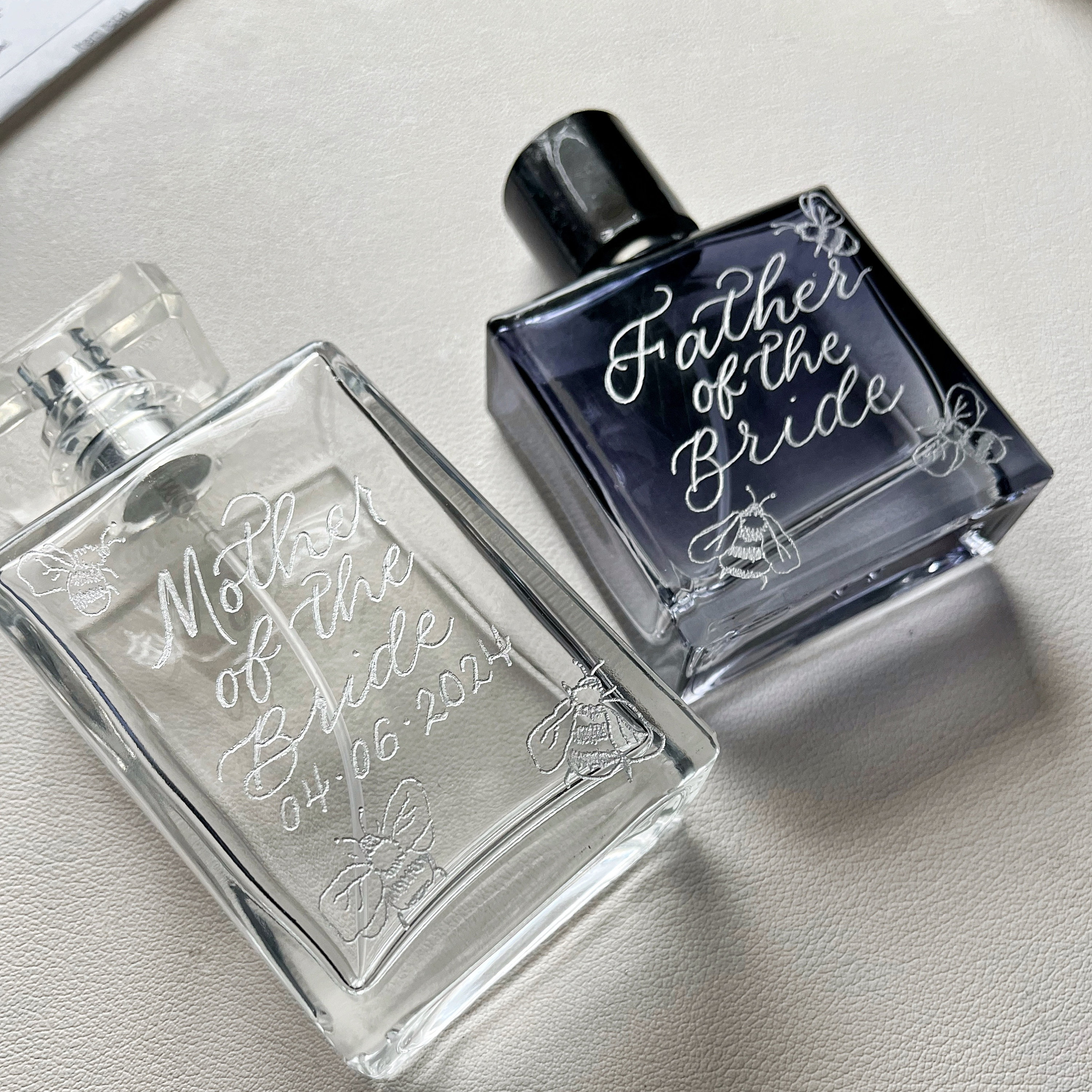 Custom Engraved Dark Blue Cologne Bottle: Refillable Groom or Father of ...