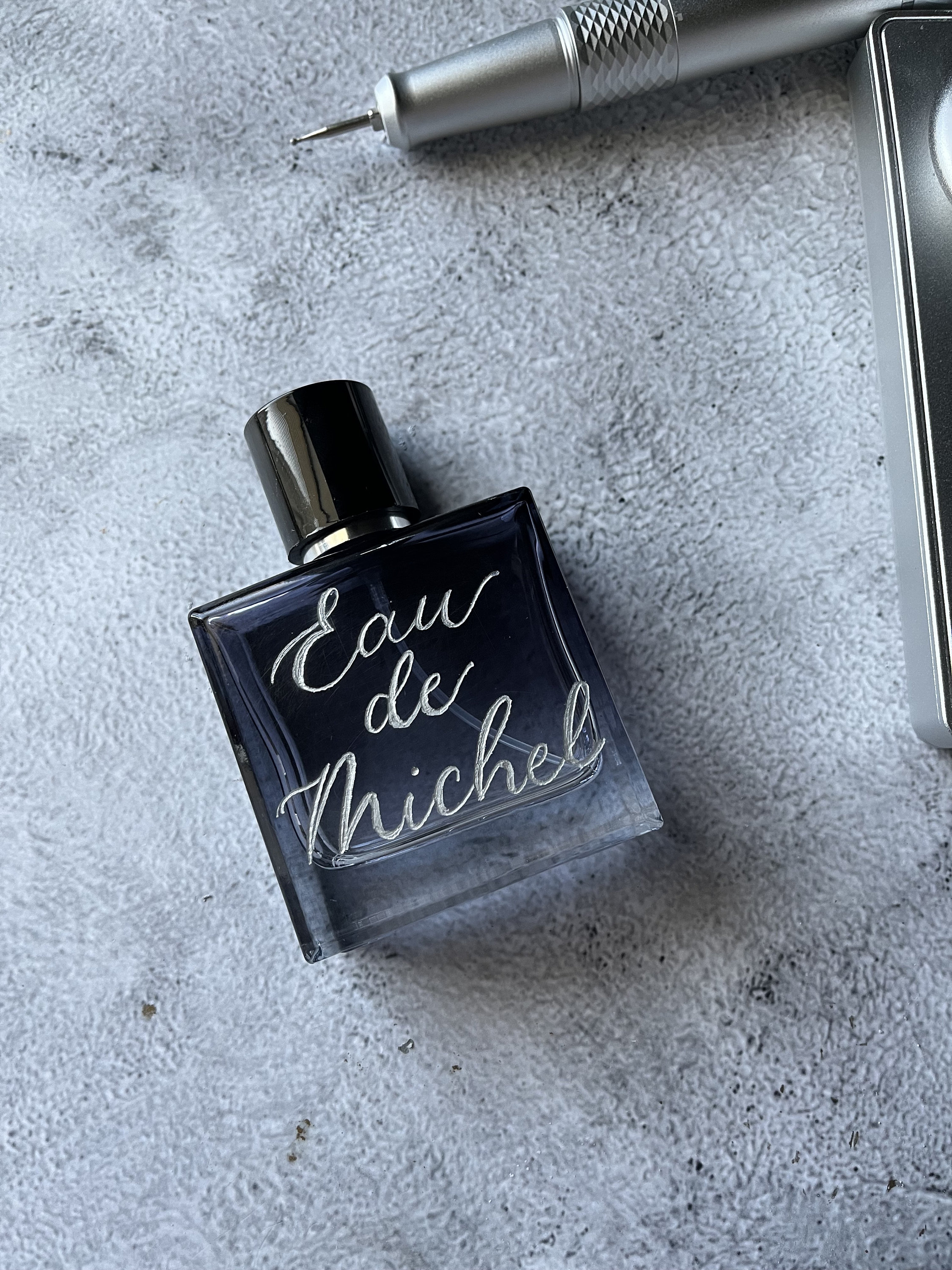 Custom Engraved Dark Blue Cologne Bottle: Refillable Groom or Father of ...