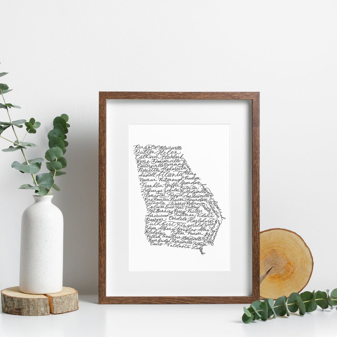 Custom State Calligraphy Prints - Etsy