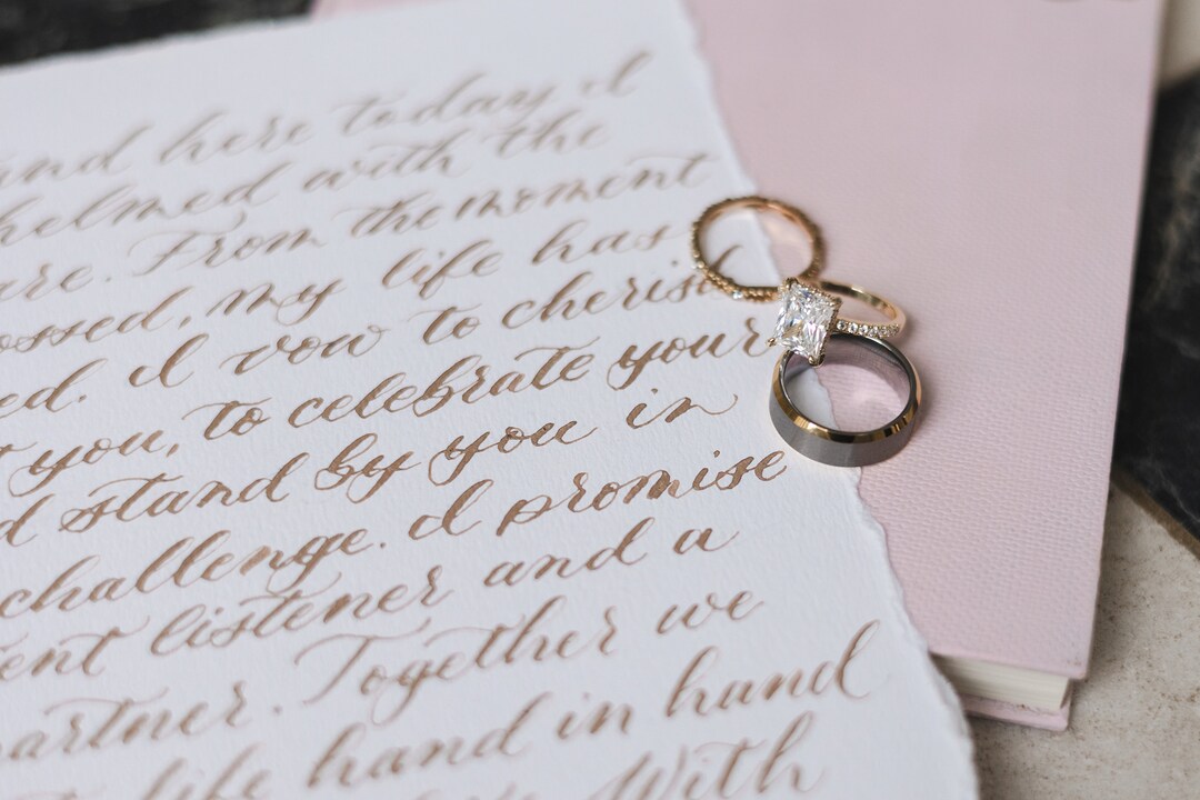 Custom Calligraphy Wedding Vows, Calligraphy Vows, Custom Calligraphy ...