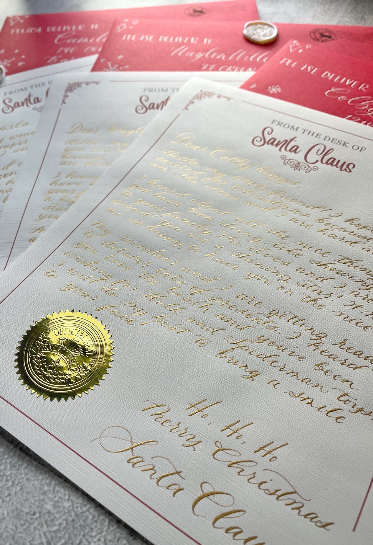 Handwritten Calligraphy Santa Letter: Personalized Nice List Keepsake ...