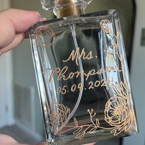 Custom Engraved Perfume Bottle: Wedding Keepsake, Bride Keepsake ...