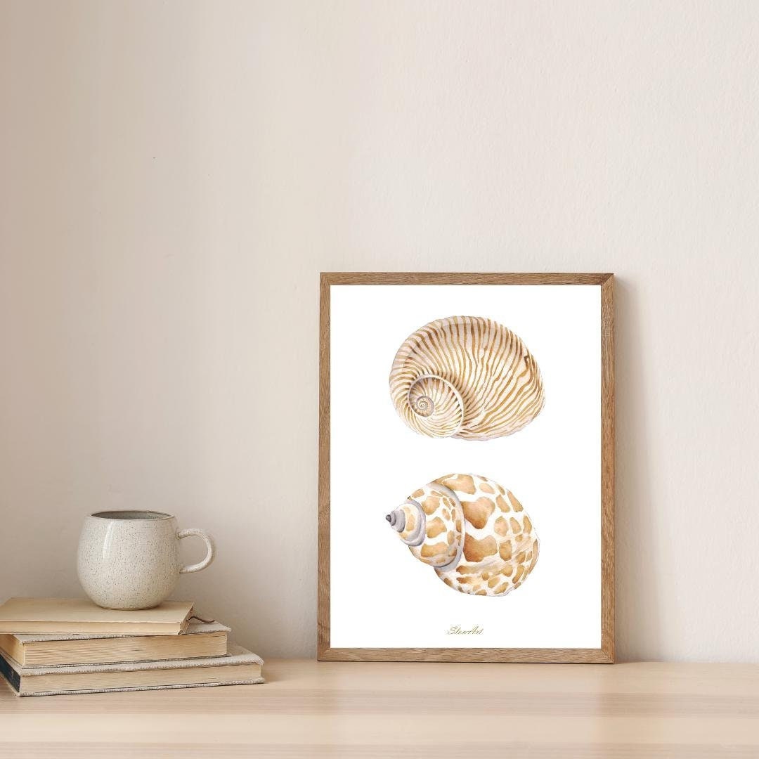 Seashells Watercolor Painting Seashells Themed Artwork Seashells Wall ...