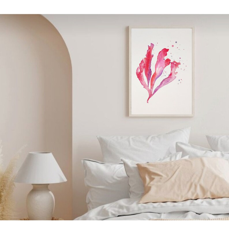 Watercolor Seaweed, Seaweed Painting, Seaweed Wall Decoration, Coral ...