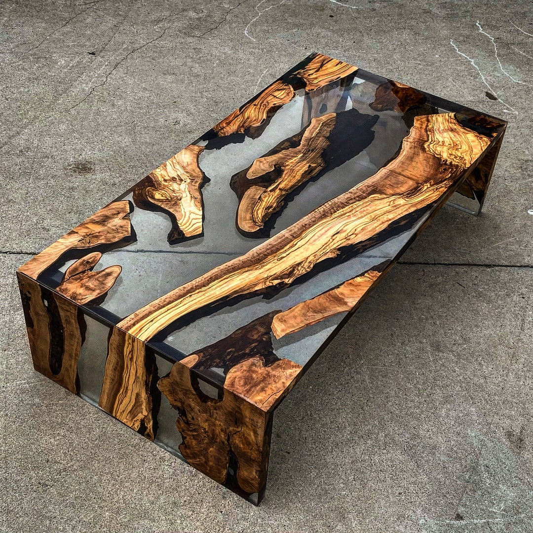 Olive Wood Epoxy Resin Coffee Table Epoxy Coffee Table - Etsy