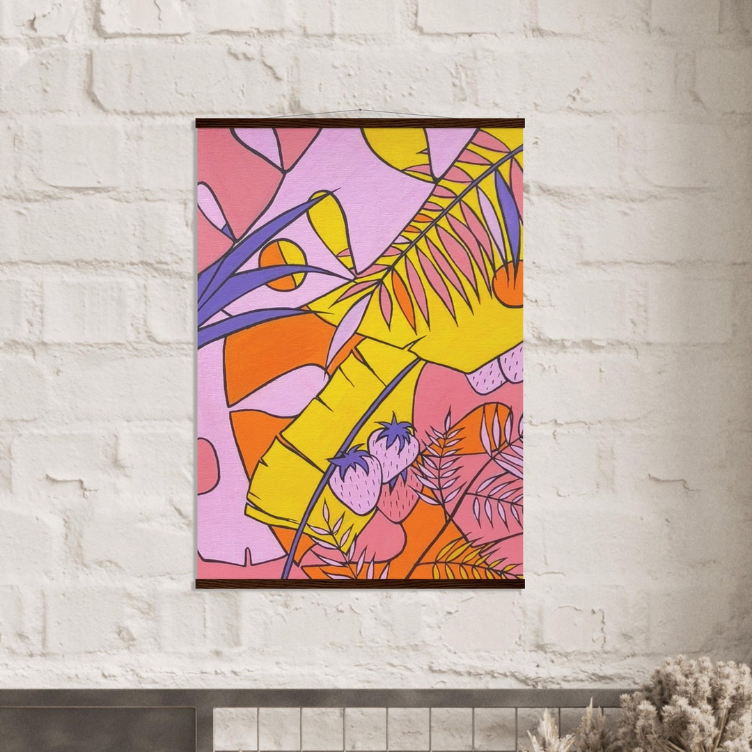 Wall Art Print With Wooden Hangers From Original Posca Acrylic Pens Art ...