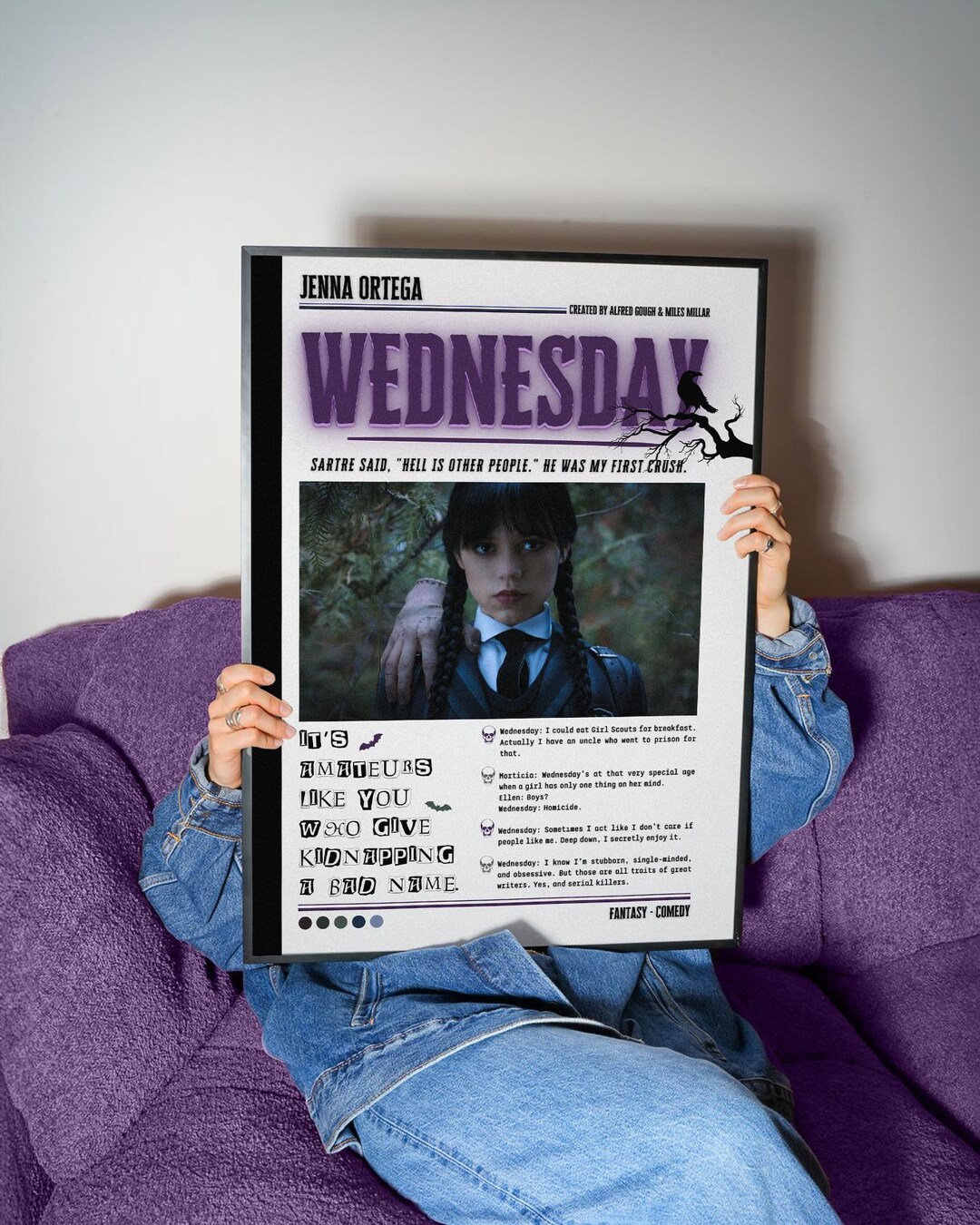 Wednesday Poster, Digital Download, Wednesday Addams, Fantasy Tv Series ...