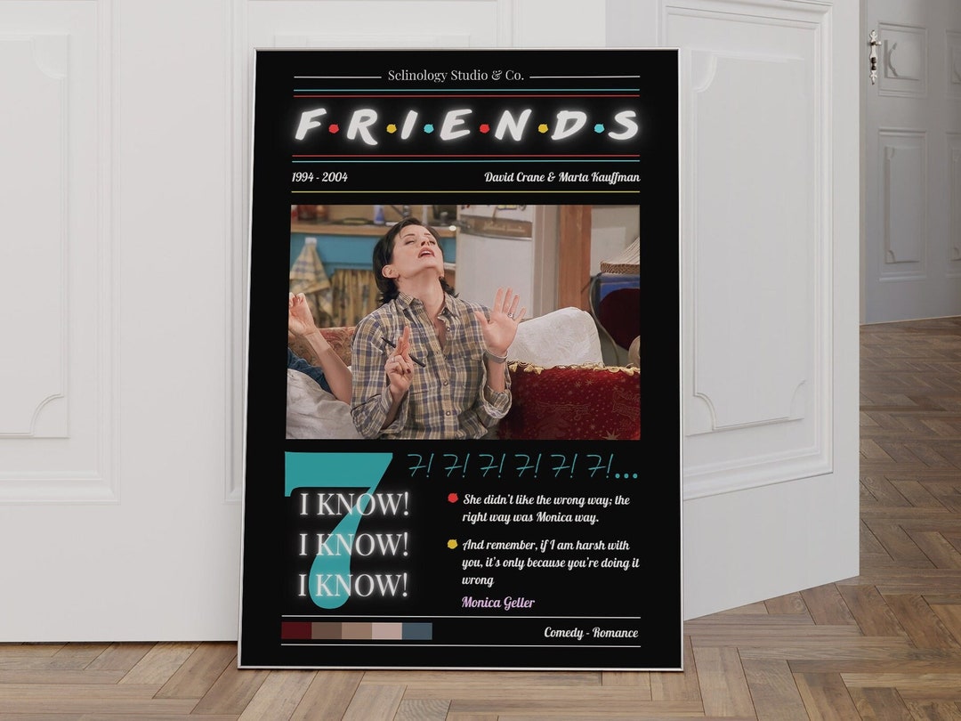Friends TV Show Themed Printable Wall Art 90s Series Poster Cult Series ...