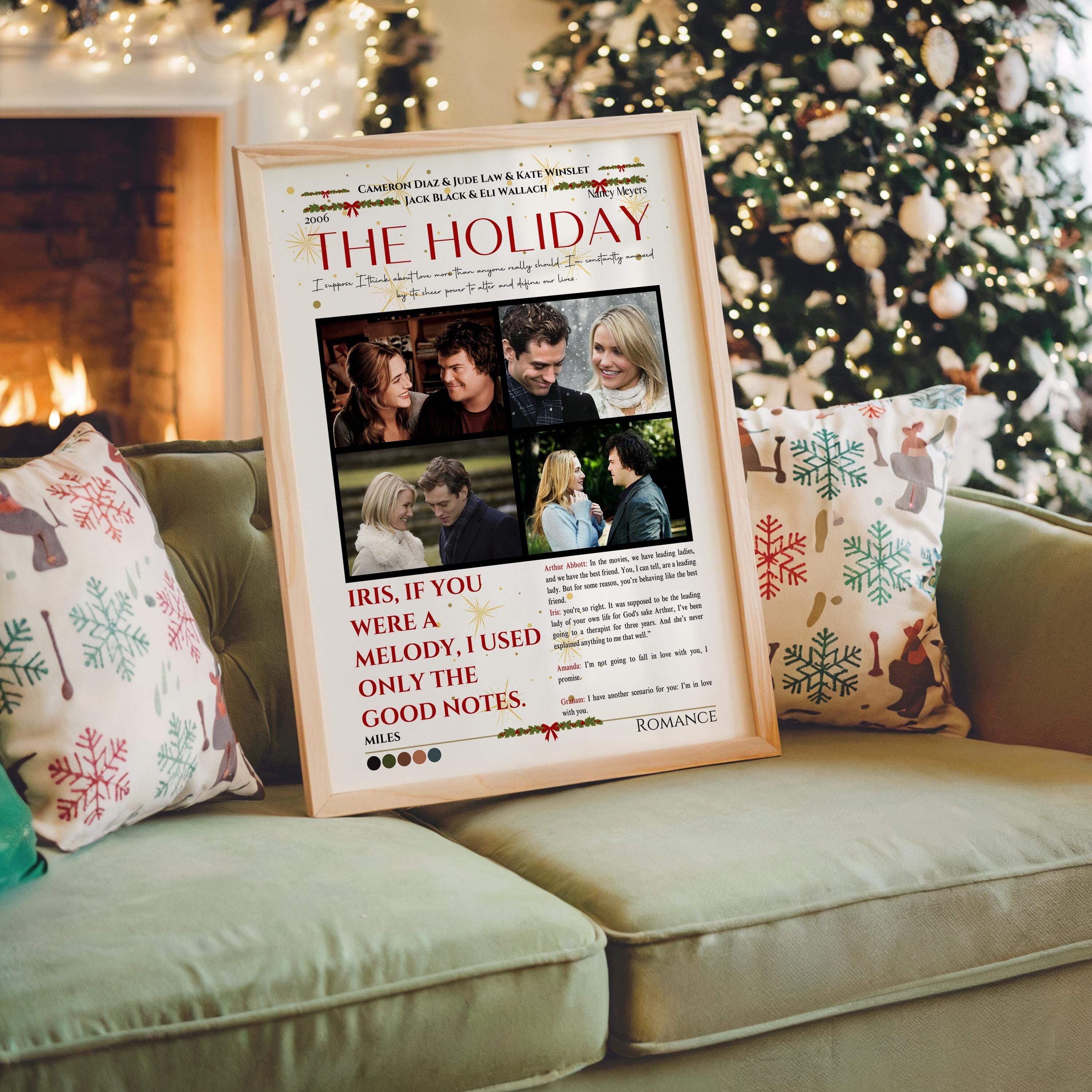 The Holiday Movie Poster, Digital Print, Jude Law, Christmas Prints ...