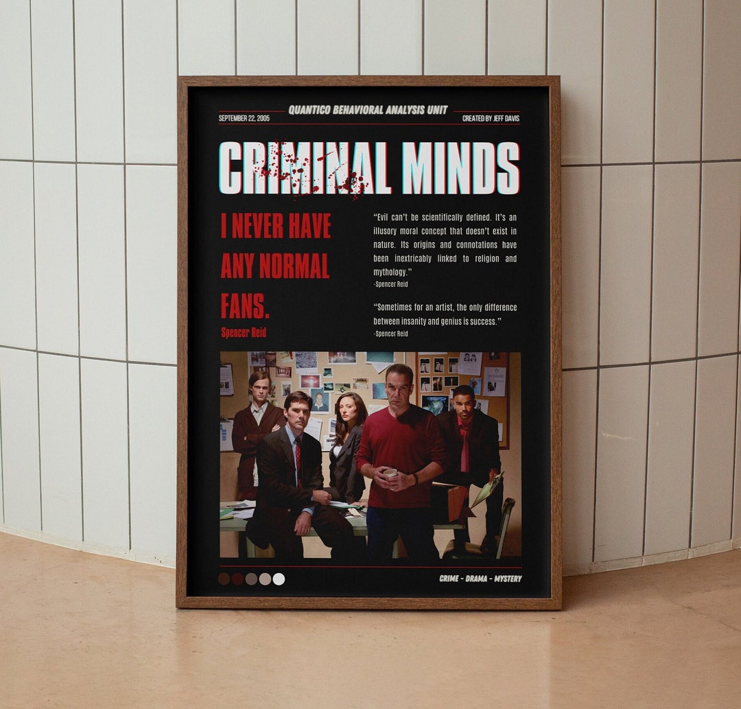 Criminal Minds Poster, Criminal Print, Custom Poster, Vintage Inspired ...