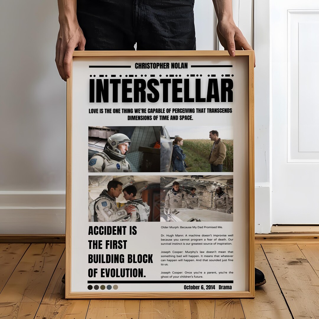 Interstellar Movie Poster, Christopher Nolan Movies, Digital Download ...