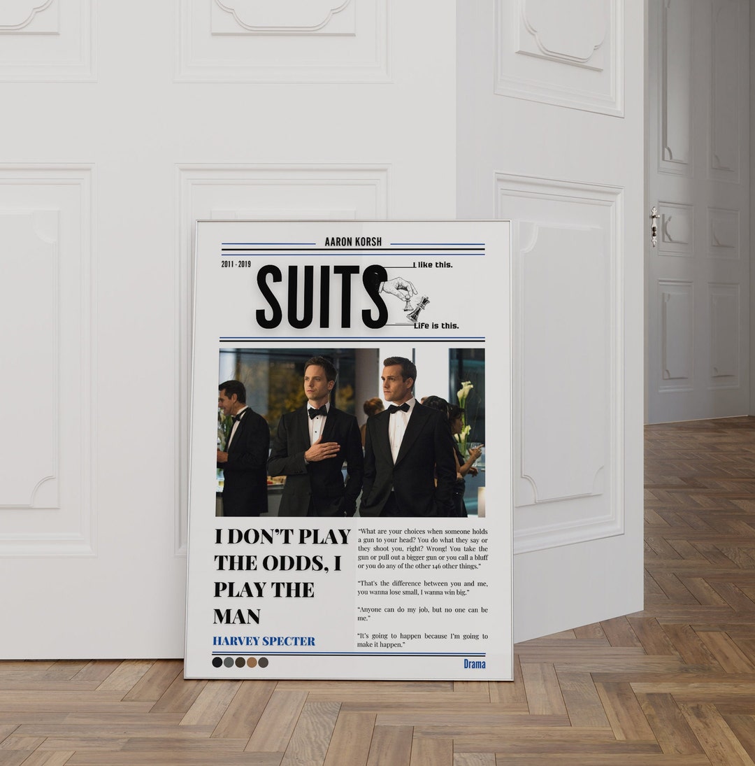 Suits Tv Series Poster, Harvey Specter, Suits, Print, Wall Art, Mike ...