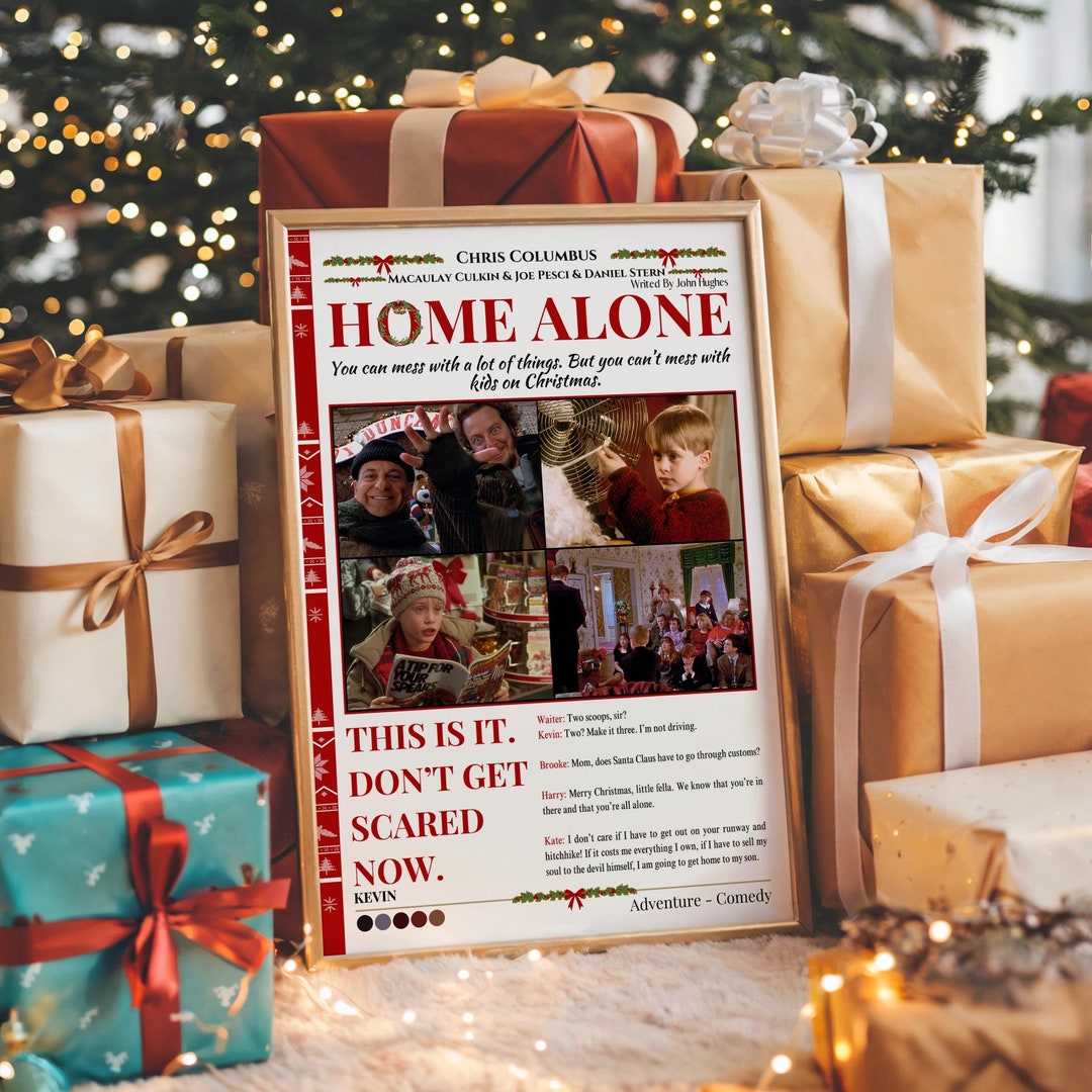 Home Alone Poster, Digital Print, Kevin Mccallister, Christmas Movies ...