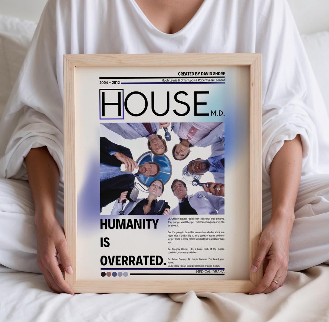House M.D. Tv Series Poster, Hugh Laurie, Dr House Poster, House MD Print, Digital Download ...